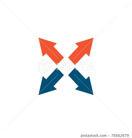 x letter arrow icon logo vector illustration - Stock Illustration ...