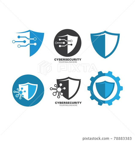 cyber security shield vector icon illustration... - Stock Illustration ...