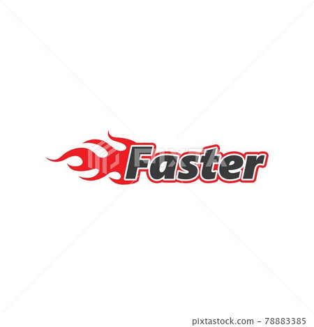 faster text font with fire icon concept - Stock Illustration [78883385 ...