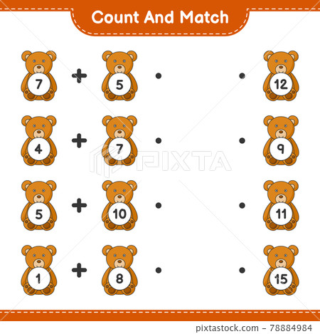 Count and match, count the number of Teddy Bear... - Stock Illustration ...