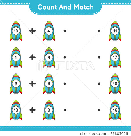 Count and match, count the number of Rocket and... - Stock Illustration ...