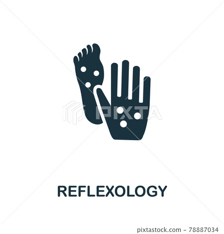 Reflexology icon. Monochrome simple element... - Stock Illustration ...