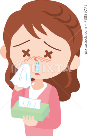 Woman with a stuffy nose - Stock Illustration [78889773] - PIXTA