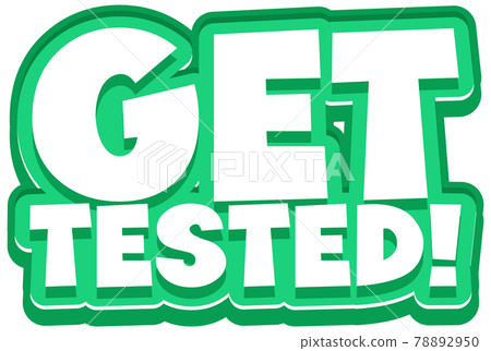 Get Tested font in cartoon style isolated on... - Stock Illustration ...