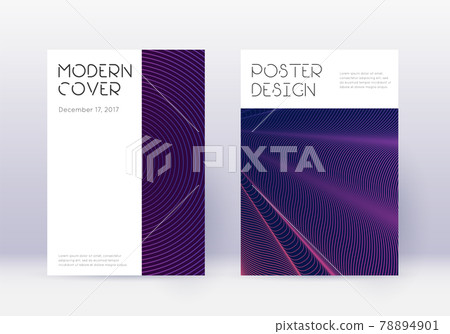 Minimal cover design template set. Violet abstract - Stock Illustration ...