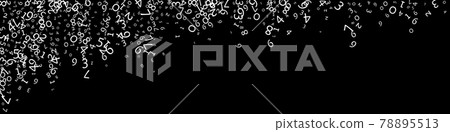 Falling numbers, big data concept. Binary white... - Stock Illustration ...