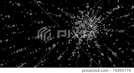 Falling numbers, big data concept. Binary white... - Stock Illustration ...