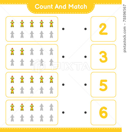 Count and match, count the number of Rocket and... - Stock Illustration ...