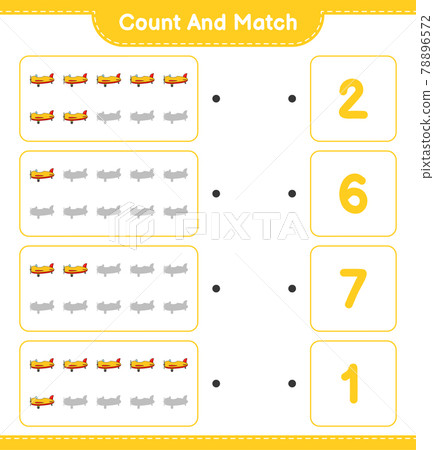Count and match, count the number of Plane and... - Stock Illustration ...