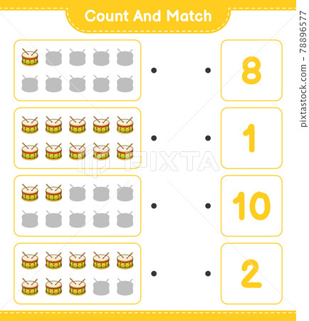 Count and match, count the number of Drum and... - Stock Illustration ...
