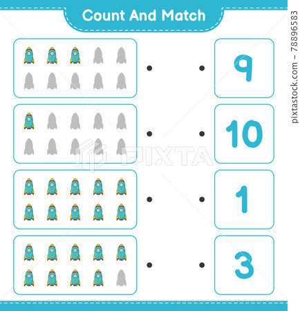 Count and match, count the number of Rocket and... - Stock Illustration ...