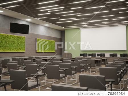 3d rendering of conference hall or lecture room... - Stock Illustration ...