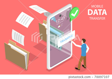 3D Isometric Flat Vector Concept of Document... - Stock Illustration ...