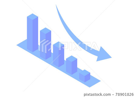 Down graph isometric vector - Stock Illustration [78901826] - PIXTA