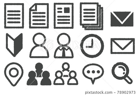 Rough line rustic business icon set - Stock Illustration [78902973] - PIXTA