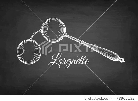 Chalk sketch of lorgnette. - Stock Illustration [78903152] - PIXTA