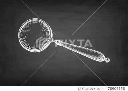 Chalk sketch of magnifying glass. - Stock Illustration [78903158] - PIXTA