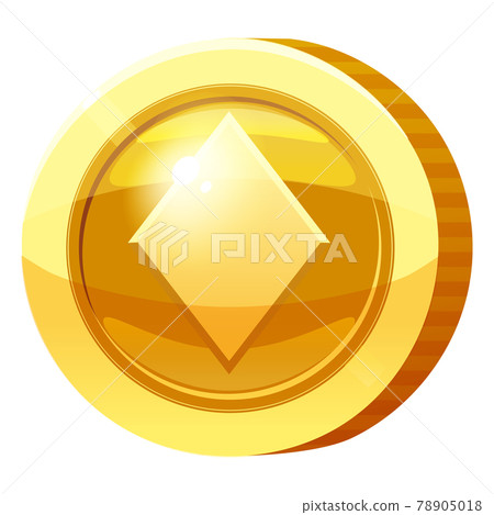 Gold Medal Coin Tambourines symbol. Golden... - Stock Illustration ...