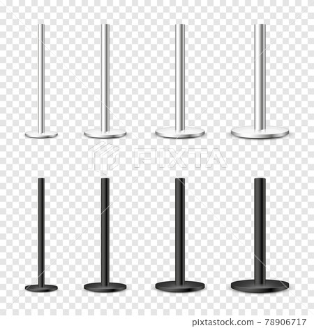 Realistic metal poles collection isolated on... - Stock Illustration ...