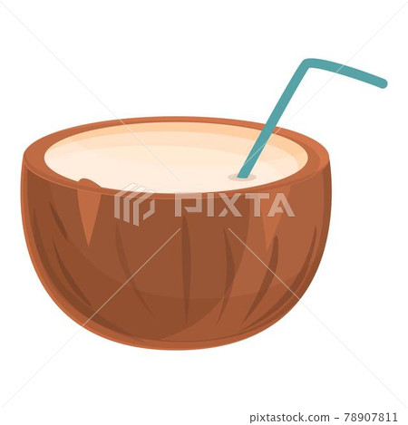 Coconut milk icon, cartoon style - Stock Illustration [78907811] - PIXTA