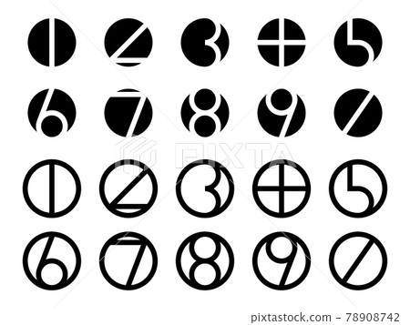 Rounded number simple icon (⓪ ~ ⑨) - Stock Illustration [78908742] - PIXTA