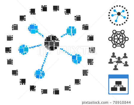 Square Links Diagram Icon Vector Collage - Stock Illustration [78910844 ...