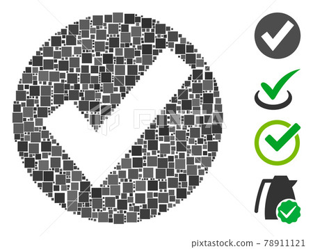 Square OK Mark Icon Vector Mosaic - Stock Illustration [78911121] - PIXTA