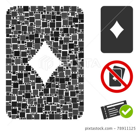 Square Diamonds Playing Card Icon Vector Collage - Stock Illustration ...