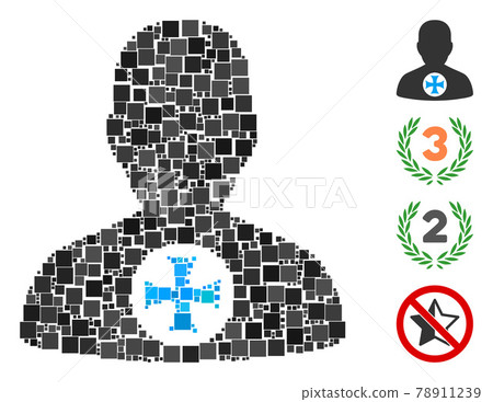 Square Hero Medal Icon Vector Collage - Stock Illustration [78911239 ...