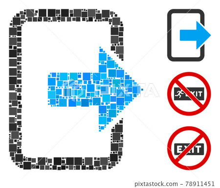 Square Exit Door Icon Vector Mosaic - Stock Illustration [78911451] - PIXTA