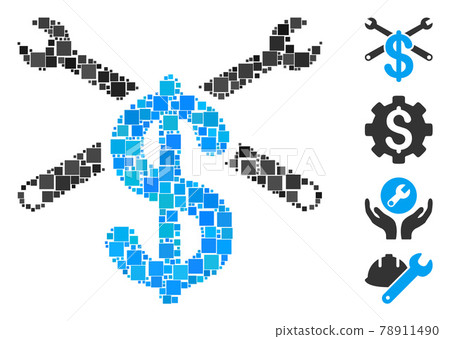 Square Service Price Icon Vector Collage - Stock Illustration [78911490 ...