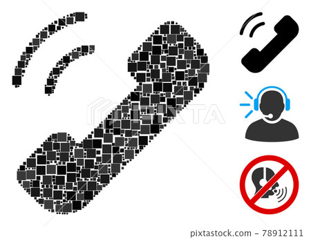Square Call Icon Vector Collage - Stock Illustration [78912111] - PIXTA