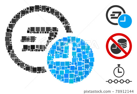 Square Dash Credit Time Icon Vector Mosaic - Stock Illustration ...