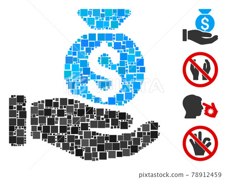 Square Investment Hand Icon Vector Mosaic - Stock Illustration ...