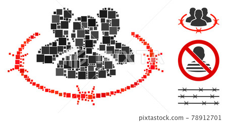 Square Concentration Camp Icon Vector Mosaic - Stock Illustration ...