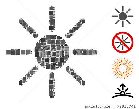 Square Sun Icon Vector Collage - Stock Illustration [78912741] - PIXTA