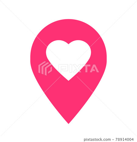 Heart pin icon - Stock Illustration [78914004] - PIXTA