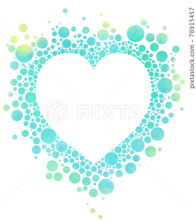 Heart frame green made of polka dots - Stock Illustration [78915457 ...