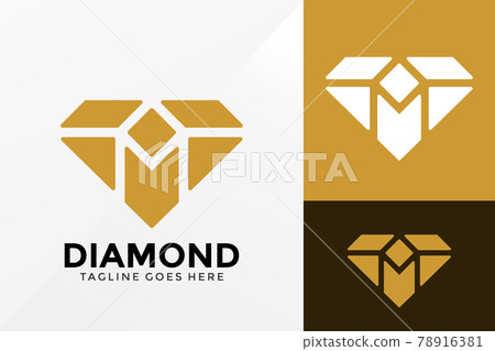 Letter M Diamond Jewellery Logo Design, Brand... - Stock Illustration ...