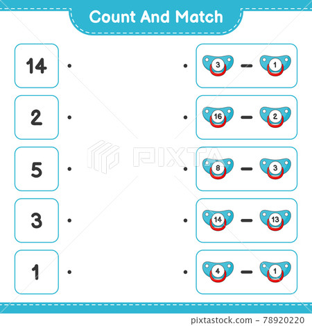 Count and match, count the number of Pacifier... - Stock Illustration ...