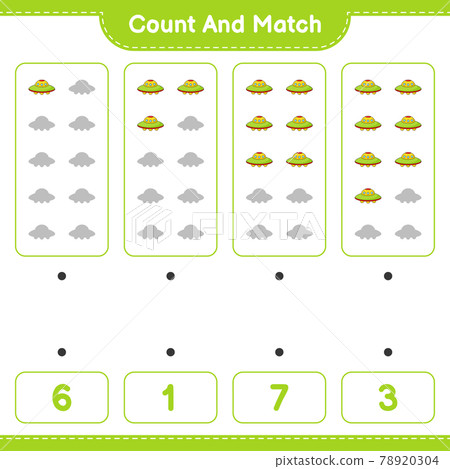 Count and match, count the number of Ufo and... - Stock Illustration ...