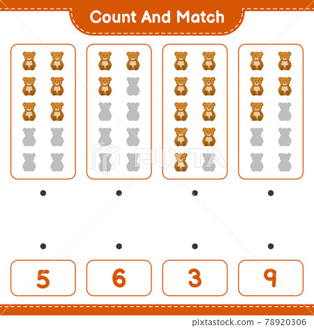Count and match, count the number of Teddy Bear... - Stock Illustration ...