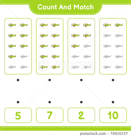 Count and match, count the number of Plane and... - Stock Illustration ...