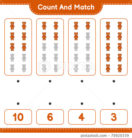 Count and match, count the number of Teddy Bear... - Stock Illustration ...