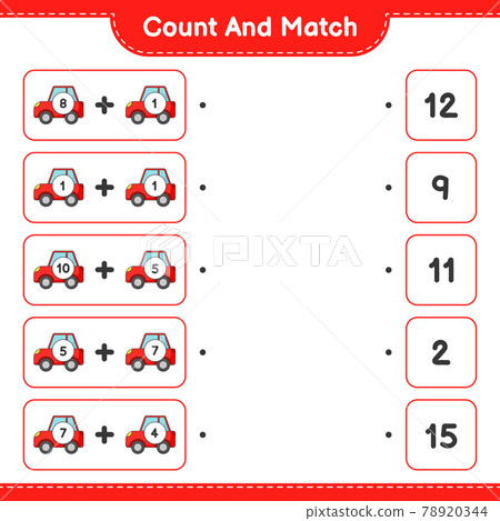 Count and match, count the number of Car and... - Stock Illustration ...