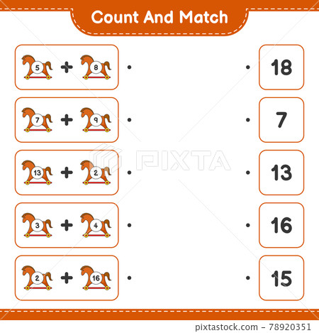 Count and match, count the number of Rocking... - Stock Illustration ...