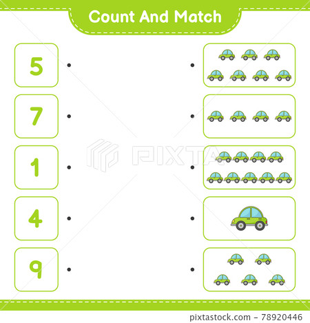 Count and match, count the number of Car and... - Stock Illustration ...