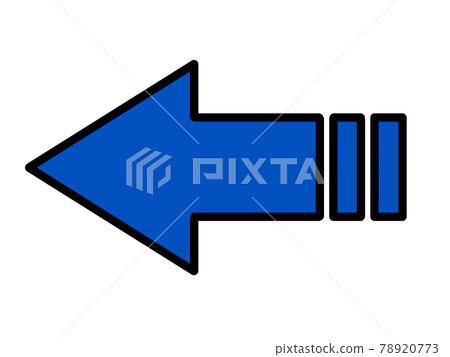 Blue left arrow with movement Illustration... - Stock Illustration ...