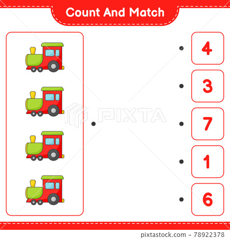 Count and match, count the number of Train and... - Stock Illustration ...