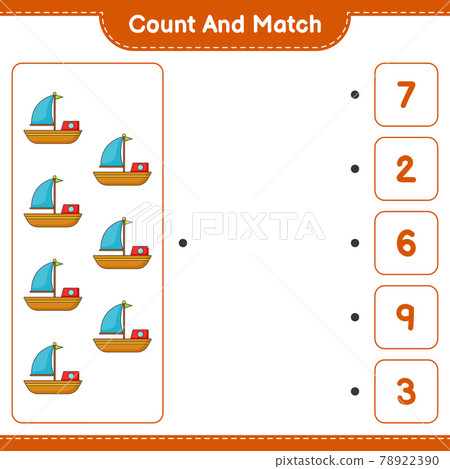 Count and match, count the number of Boat and... - Stock Illustration ...